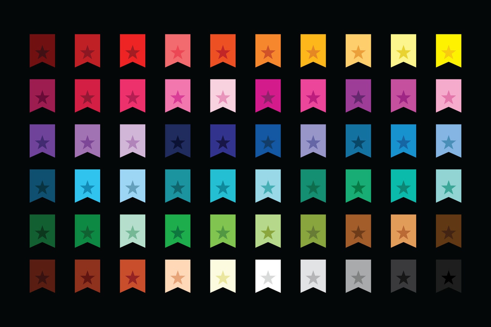 Bookmark Tab Clip Art Set, PNG, SVG, VECTOR, Vertical Flag, Banner ...