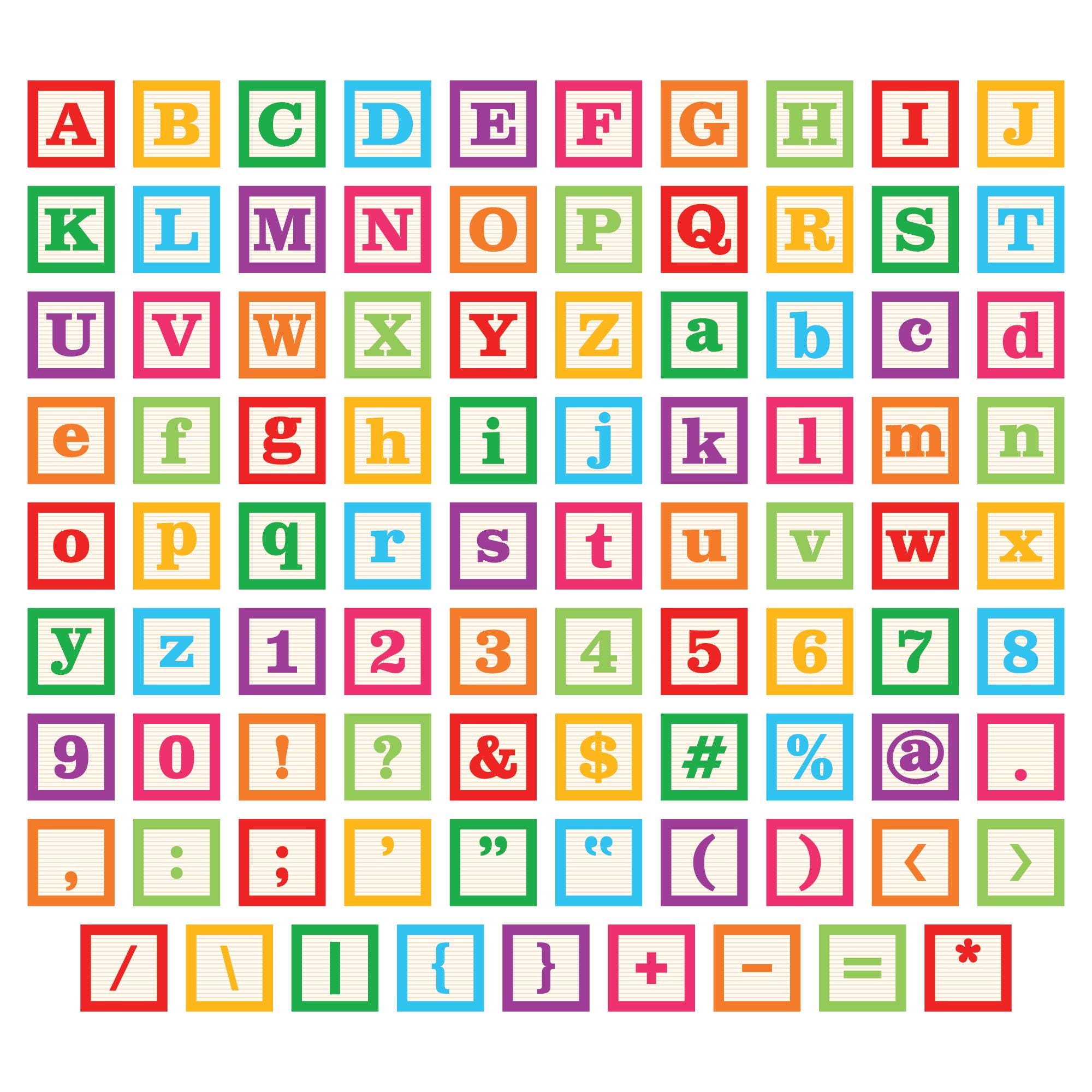 Alphabet Blocks Clip Art Set, PNG, SVG, VECTOR, Preschool Clipart ...