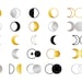 Moon Cycle Icons Clip Art Set PNG SVG VECTOR Black White - Etsy