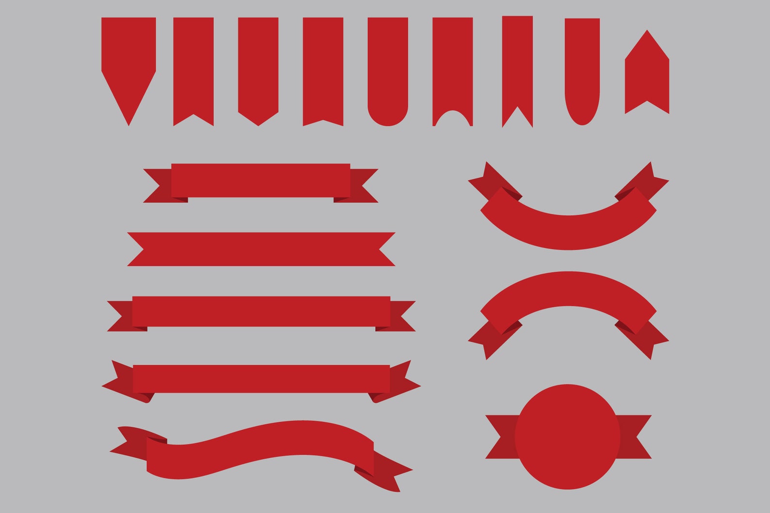 Red Badge & Banner Clip Art Set, PNG, SVG, VECTOR, Label Clipart ...