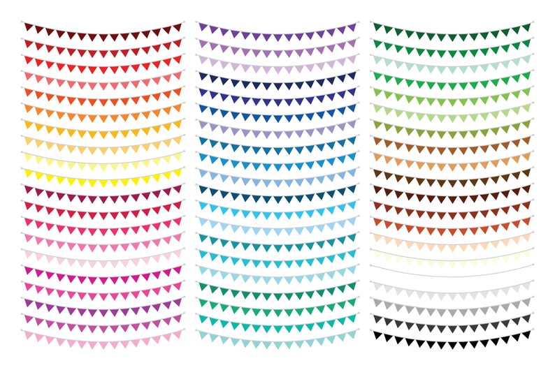 Single Color Triangle Banner Clip Art Set PNG SVG VECTOR - Etsy