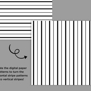 Black & White Seamless Stripe Digital Paper, JPG, PDF, VECTOR ...