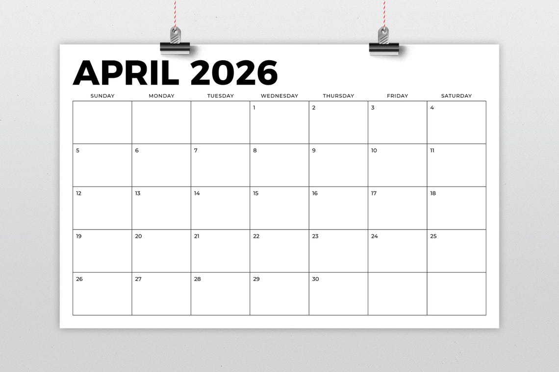 SALE 2026 11 X 17 Inch Calendar Template | INSTANT DOWNLOAD Bold Sans ...