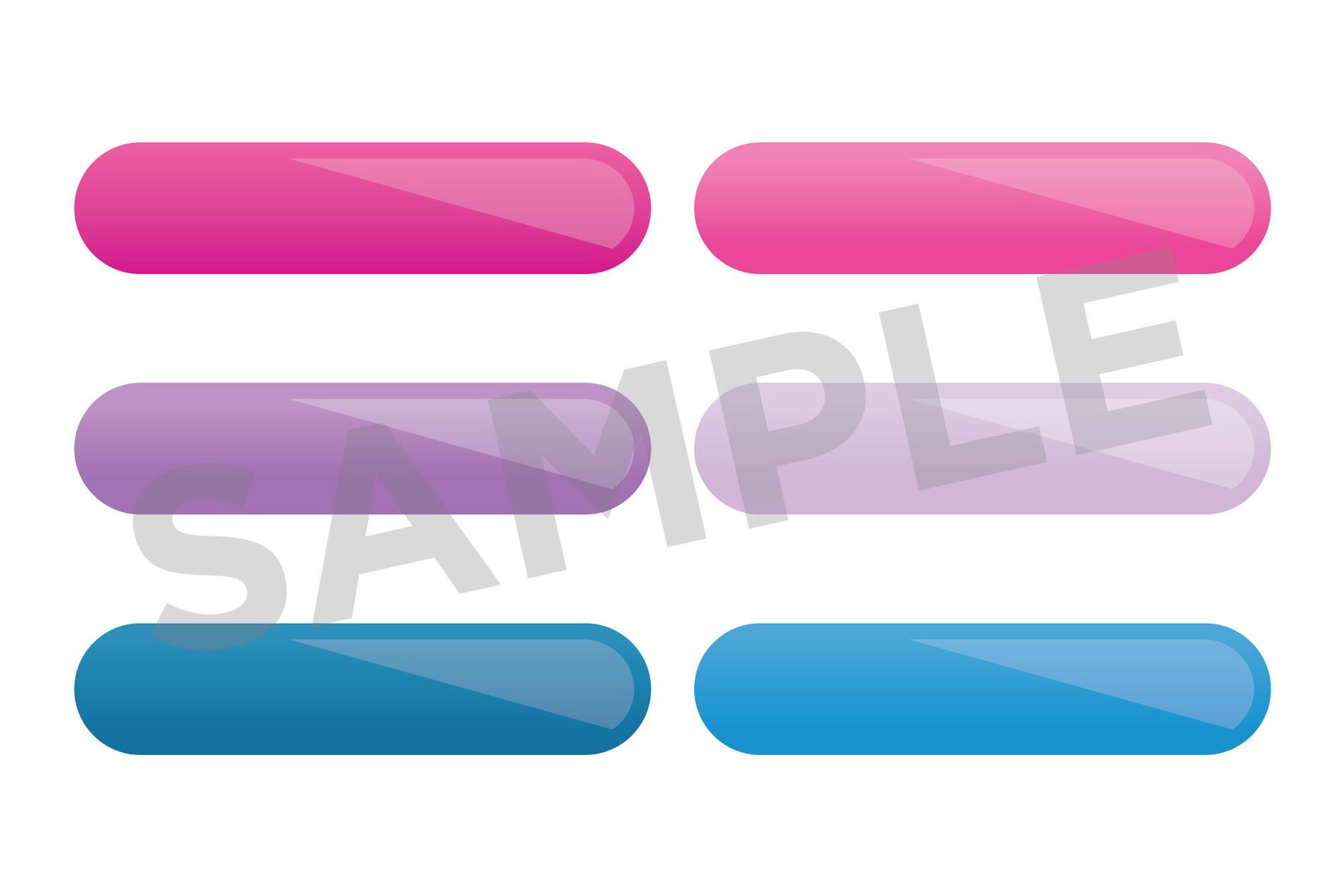 Gradient Web Button Clip Art Set, PNG, SVG, VECTOR, Ombre, Rounded ...