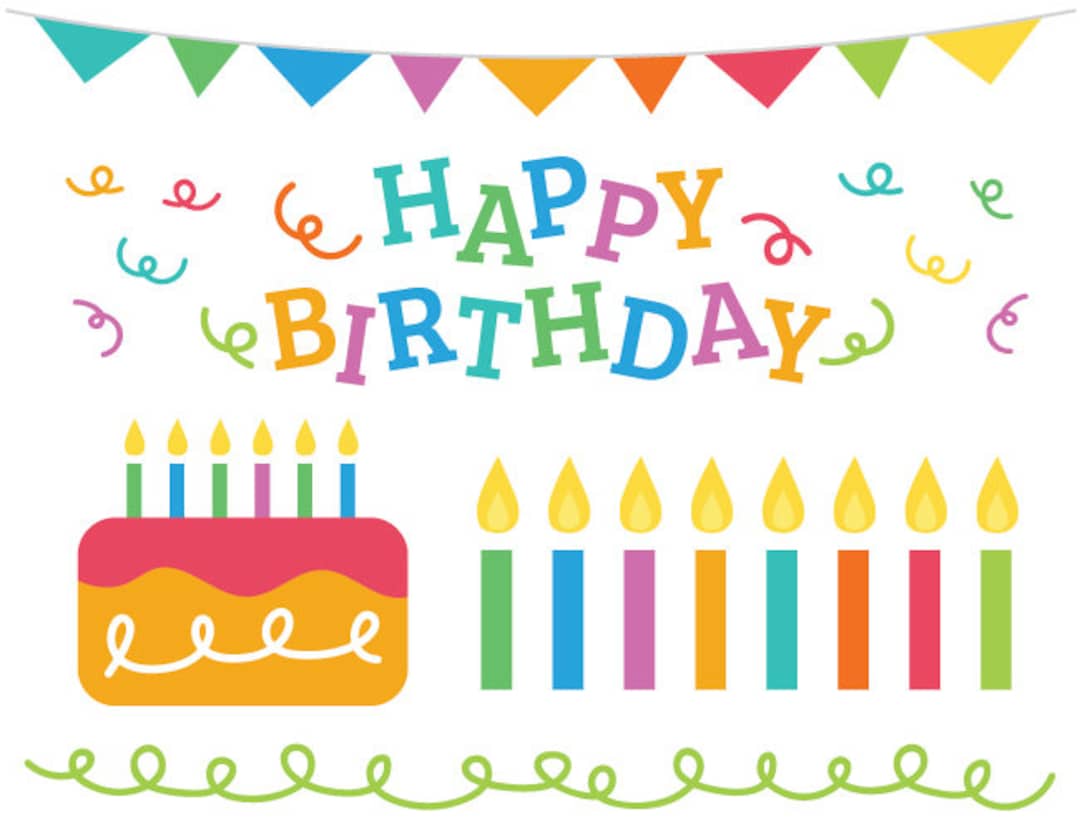 Happy Birthday Party Clip Art Set, PNG, SVG, VECTOR, Party Clipart ...