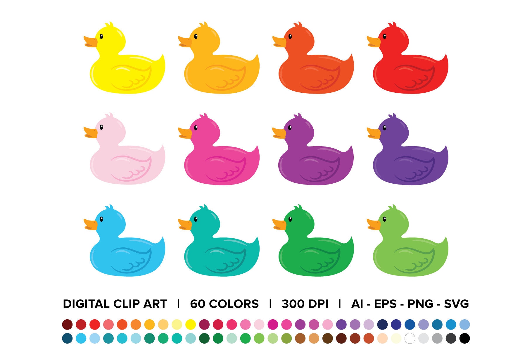 Rubber Duck Clip Art Set PNG SVG VECTOR Kid Child Toy Fun - Etsy