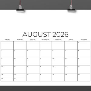 2026 8.5 X 11 Inch Calendar Template | INSTANT DOWNLOAD | Modern DIY ...