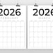 2026 Vertical 8.5 X 11 Inch Calendar Template INSTANT DOWNLOAD Modern ...