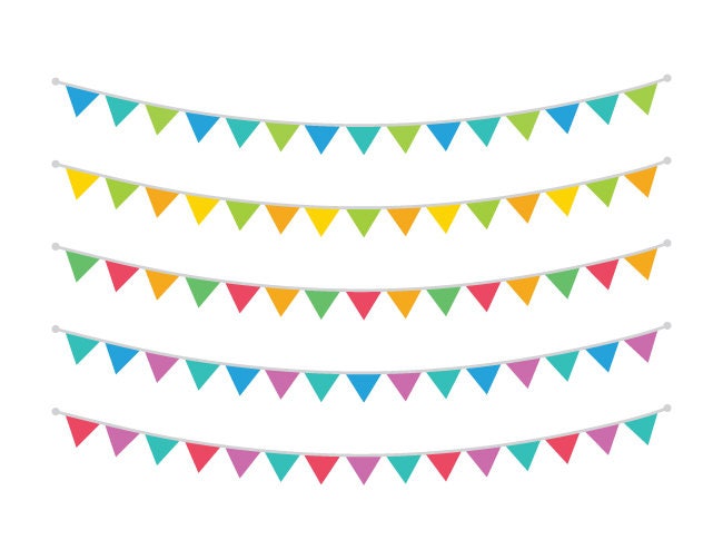 Carnival Triangle Banner Clip Art Set, PNG, SVG, VECTOR, Flag Banner ...