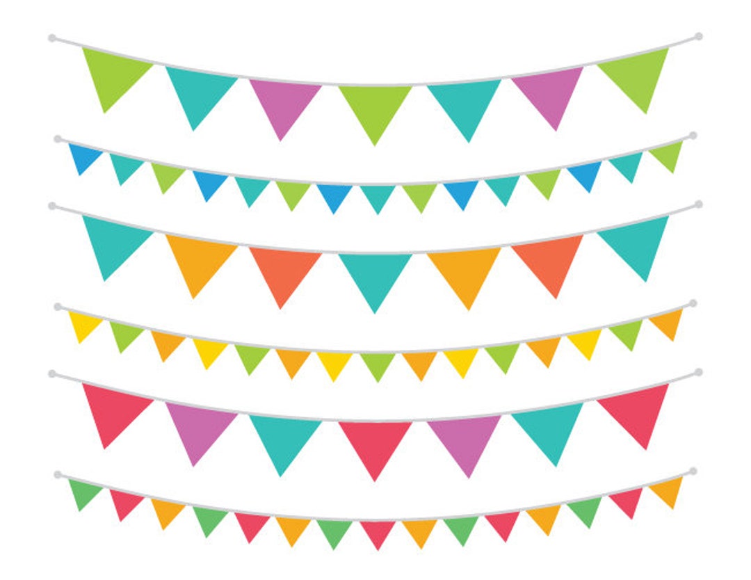 Carnival Triangle Banner Clip Art Set, PNG, SVG, VECTOR, Flag Banner ...