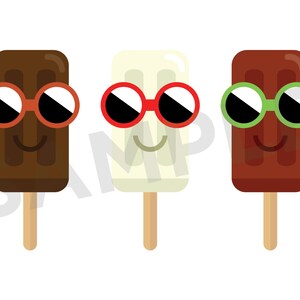 Ice Pops Clip Art Set, PNG, SVG, VECTOR, Cartoon, Happy Face ...