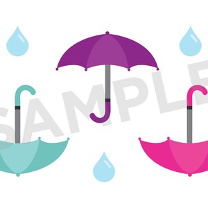 Umbrella Clip Art Set, PNG, SVG, VECTOR, Rainy Day Clip Art, Parasol ...
