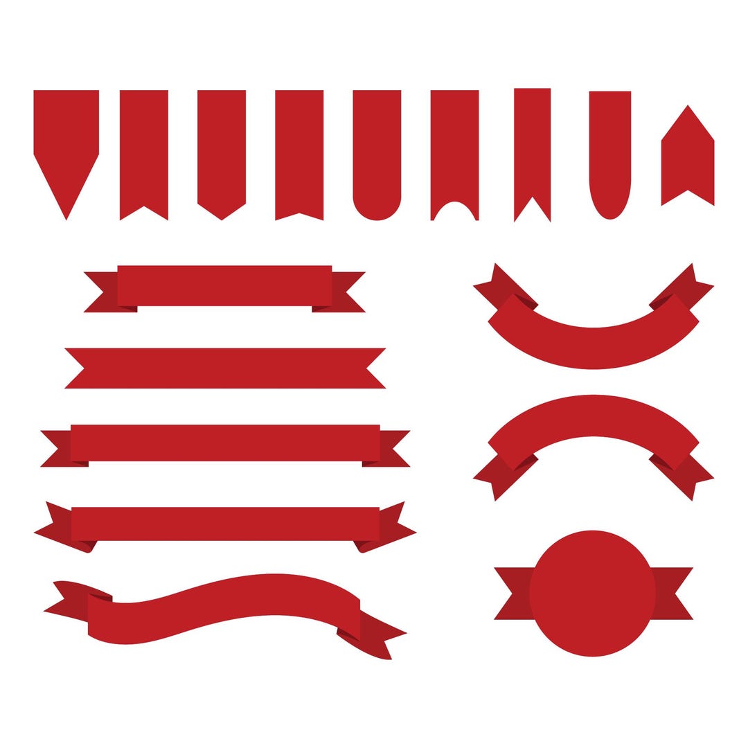 Red Badge & Banner Clip Art Set, PNG, SVG, VECTOR, Label Clipart ...