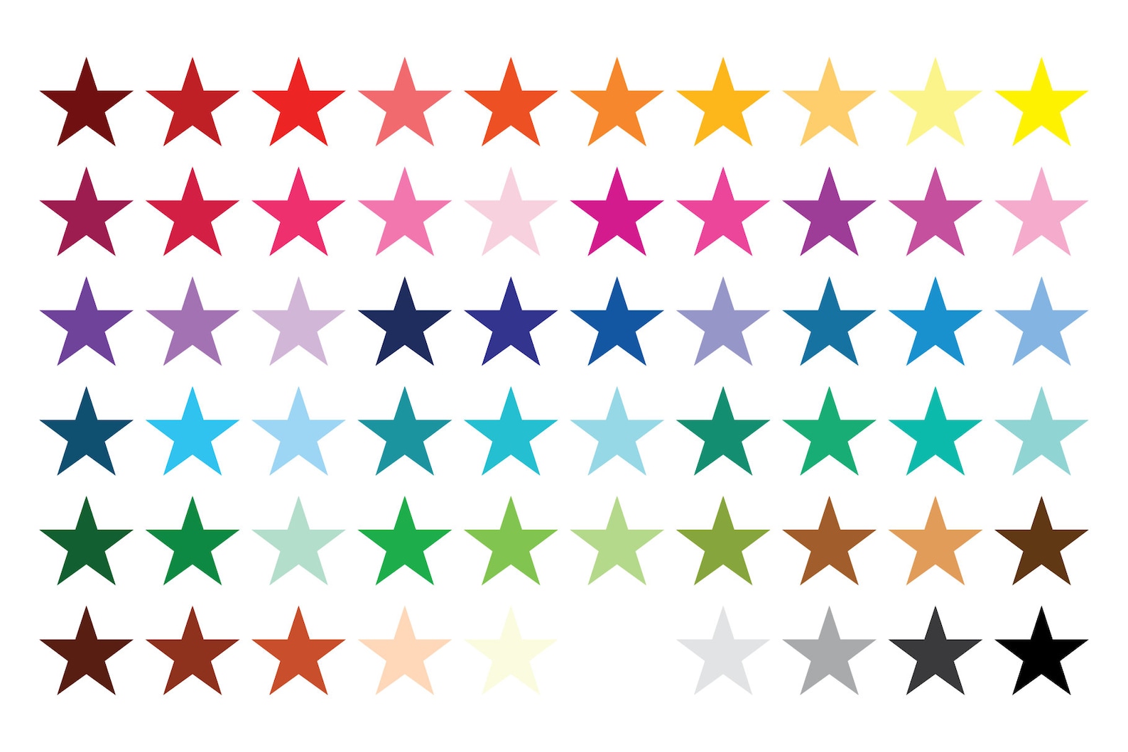 Star Trio Clip Art Set PNG SVG VECTOR Symbol Shape Graphic | Etsy