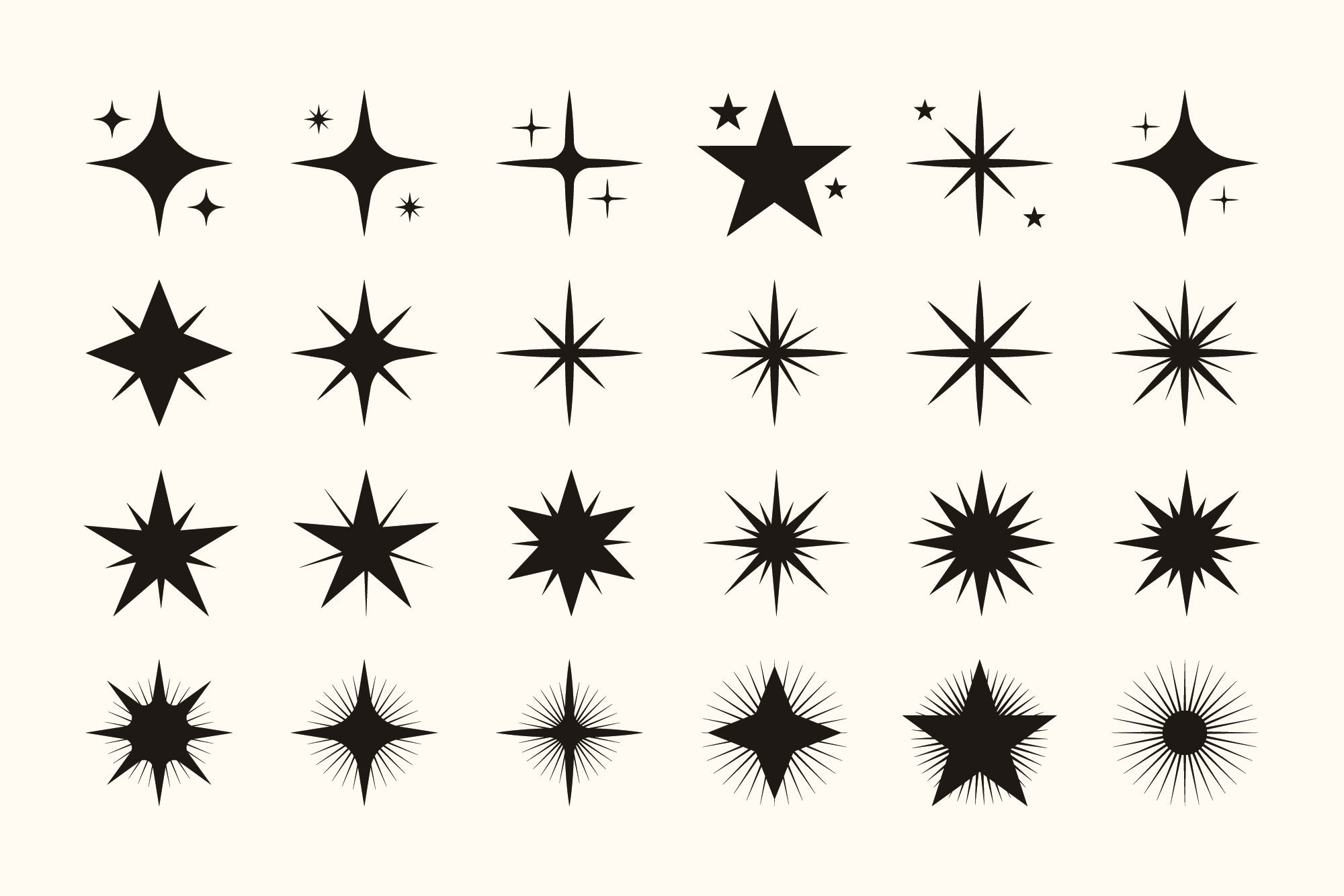 Star Shape Clip Art Collection, PNG, SVG, VECTOR, Star Symbol, Star Set ...