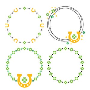 St. Patrick's Day Frame Clip Art Set, PNG, SVG, VECTOR, Shamrock ...