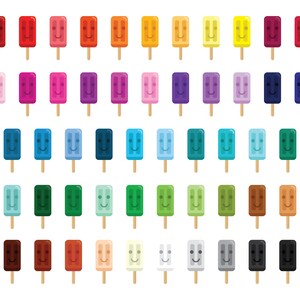 Ice Pops Clip Art Set, PNG, SVG, VECTOR, Cartoon, Happy Face ...