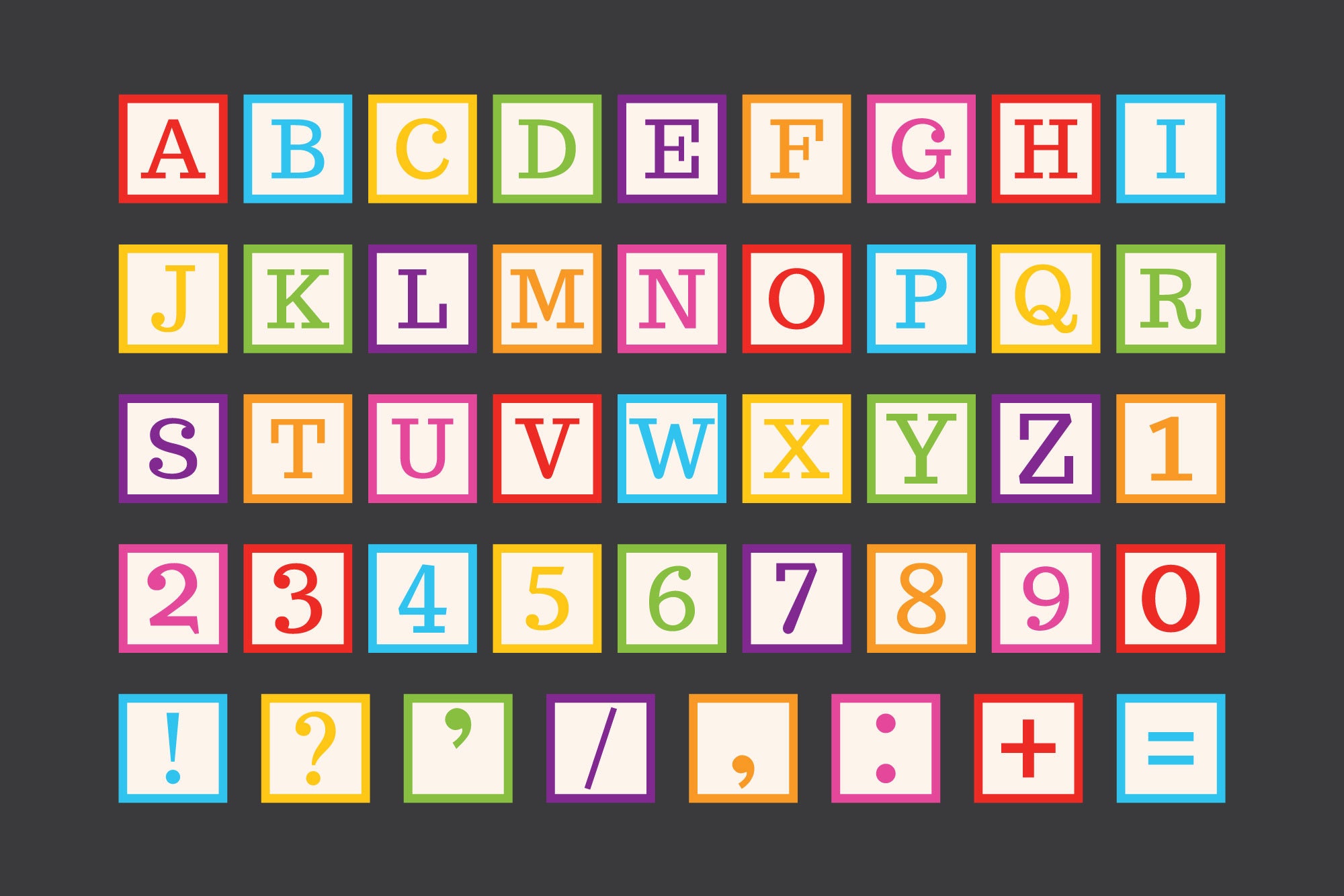 Baby Blocks Clip Art Set, PNG, SVG, VECTOR, Preschool Graphics ...