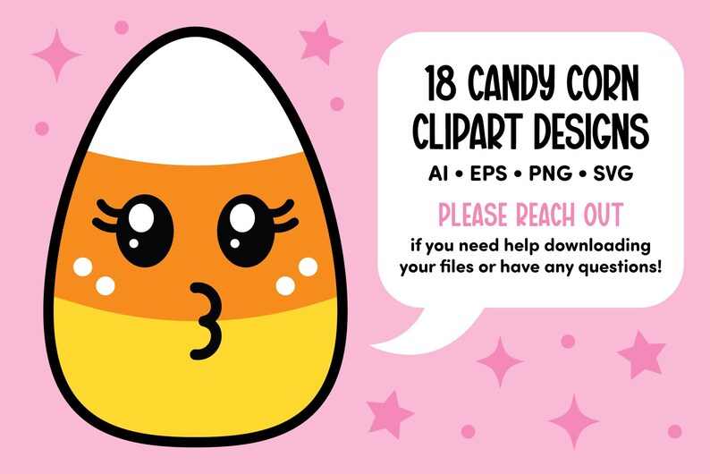 Cute Halloween Candy Corn Clip Art Set, PNG, SVG, VECTOR, Kawaii ...