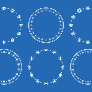 Starry Snowflake Winter Border Clip Art Set, PNG, SVG, VECTOR, Winter ...