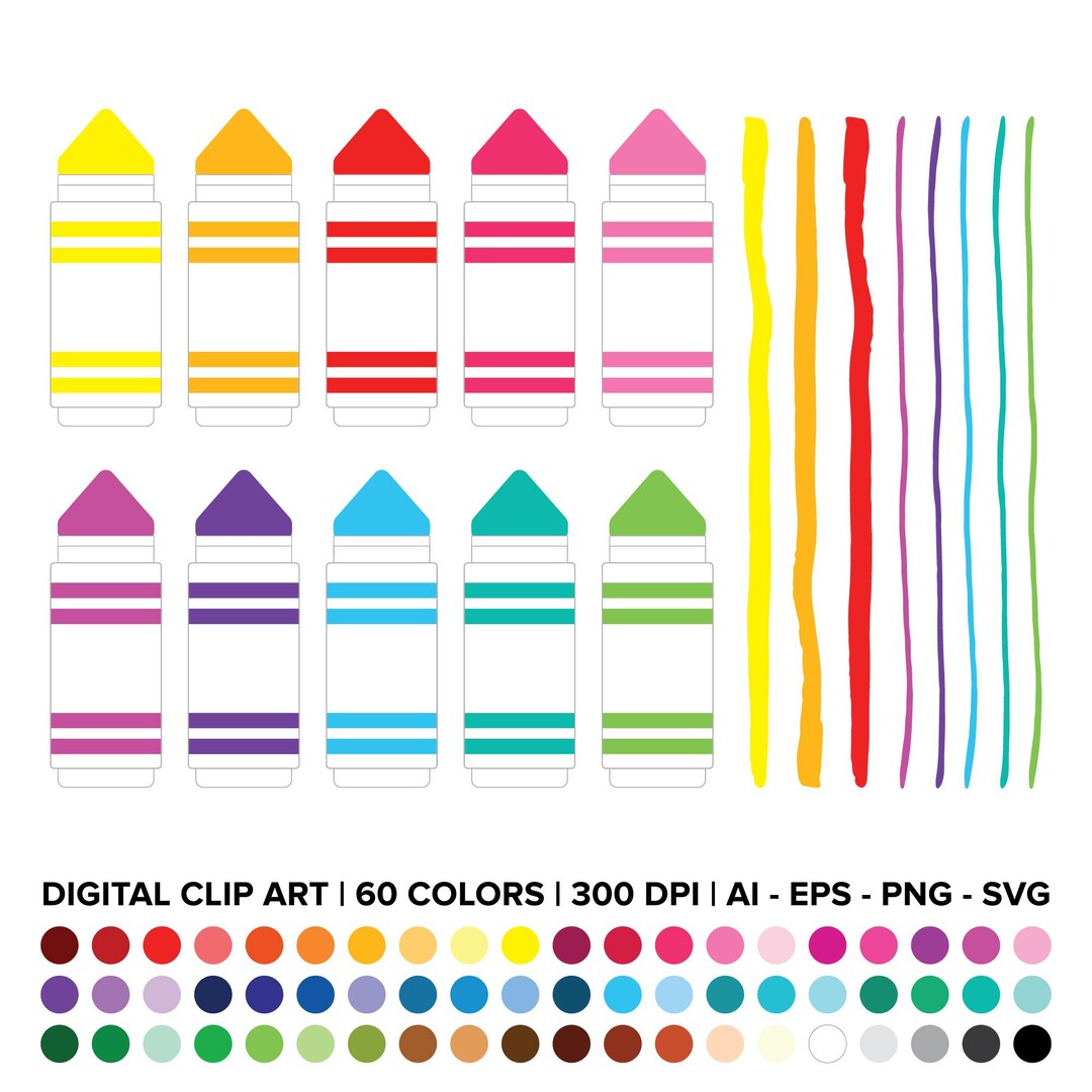 Marker Clip Art Set, PNG, SVG, VECTOR, Drawing Tool Clip Art, Marker ...