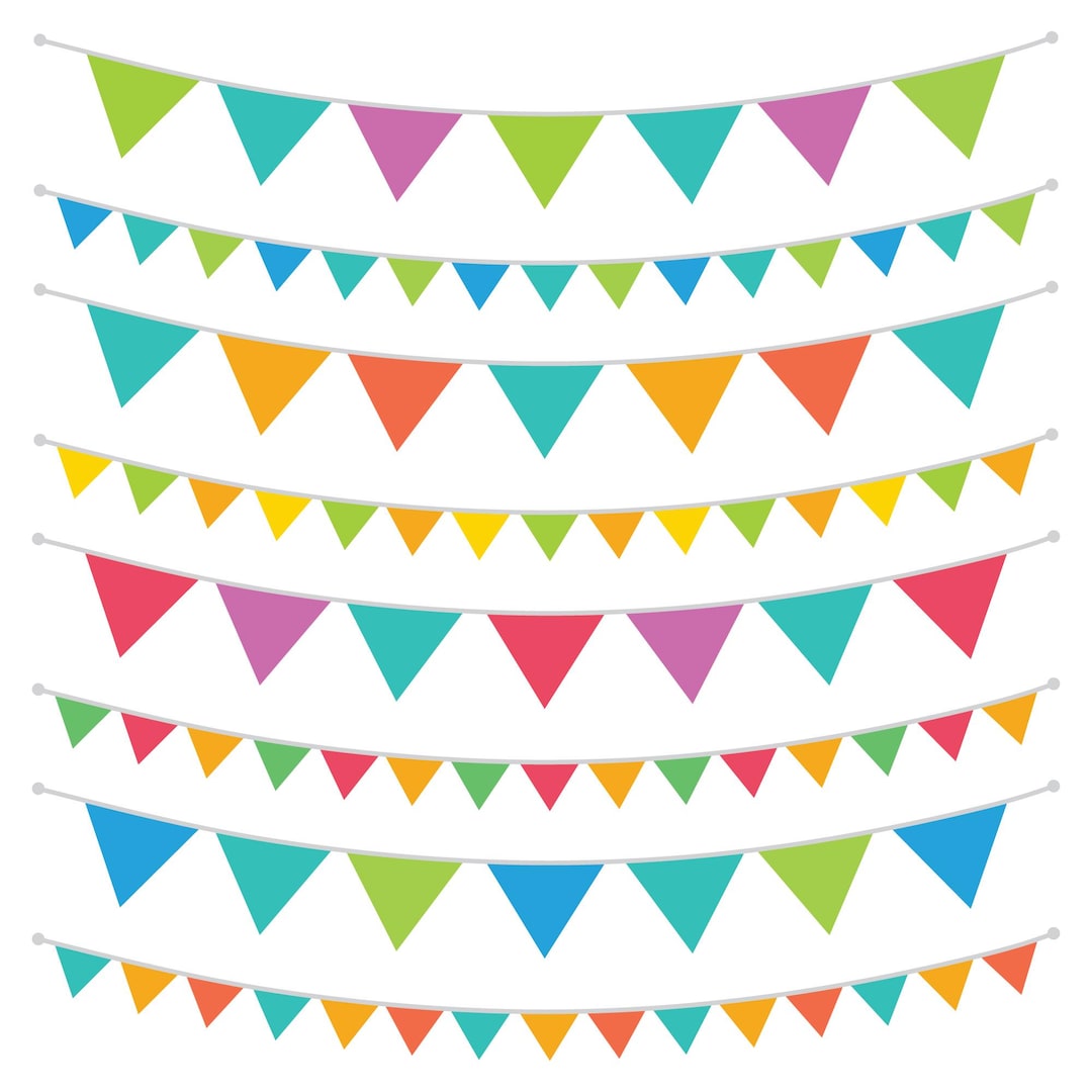 Carnival Triangle Banner Clip Art Set, PNG, SVG, VECTOR, Flag Banner ...