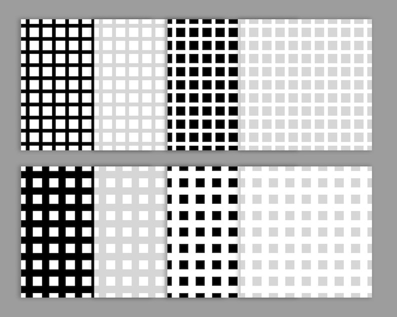 Black & White Seamless Grid Digital Paper JPG PDF VECTOR - Etsy