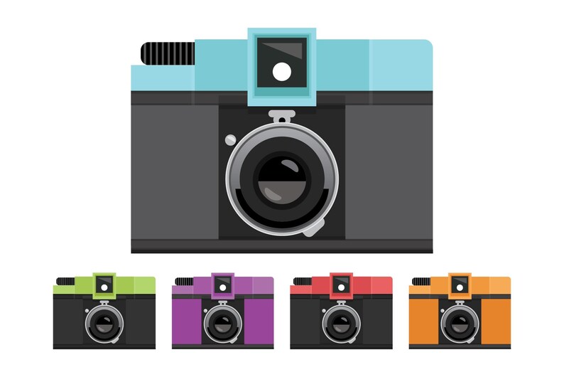 Retro Camera Clip Art Set, PNG, SVG, VECTOR, Photography Clipart, Lomo ...