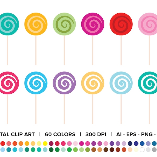 Lollipop Clip Art - Etsy