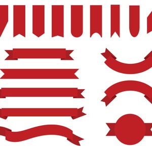 Red Badge & Banner Clip Art Set, PNG, SVG, VECTOR, Label Clipart ...