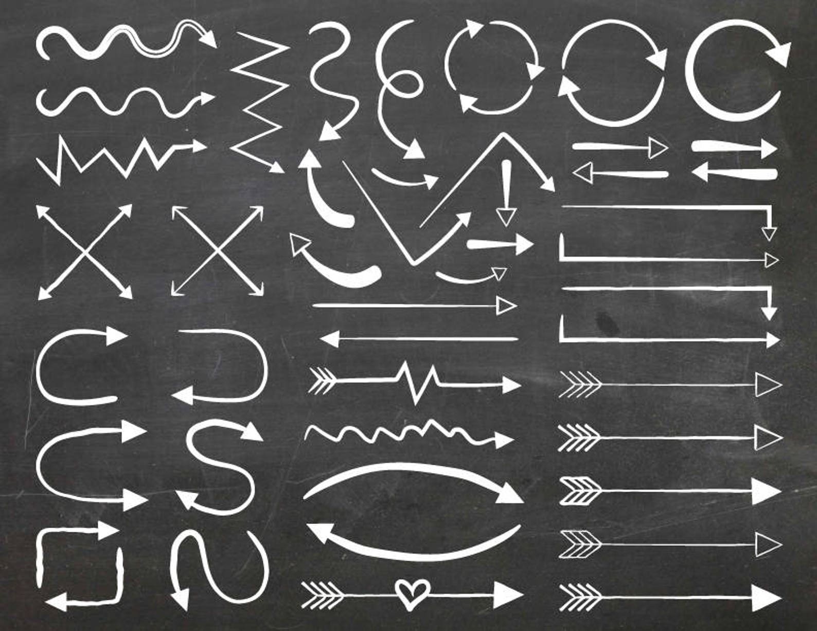 Arrows and Arrows Clip Art Set PNG SVG VECTOR Black & White | Etsy