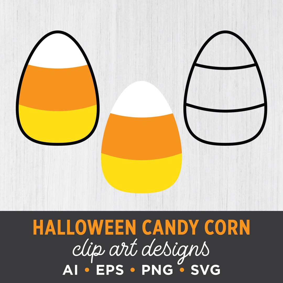 Simple Halloween Candy Corn Clip Art Set, PNG, SVG, VECTOR, Candy Corn ...