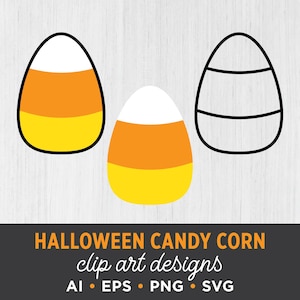 Simple Halloween Candy Corn Clip Art Set, PNG, SVG, VECTOR, Candy Corn ...