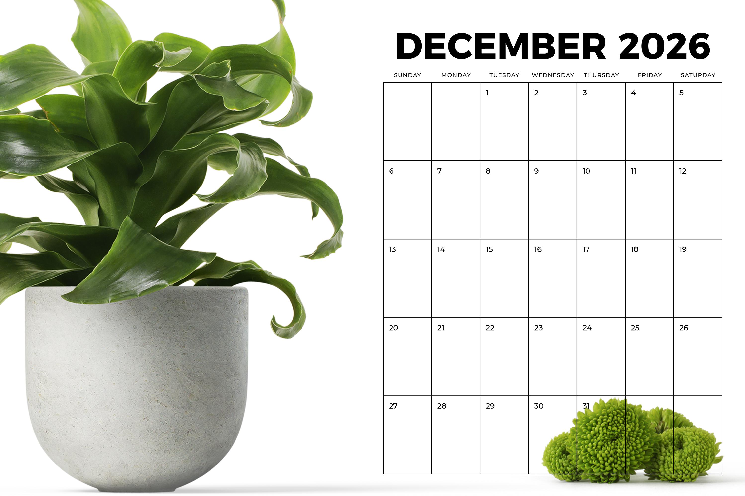 2026 Vertical 8.5 X 11 Inch Calendar Template | INSTANT DOWNLOAD | Bold ...
