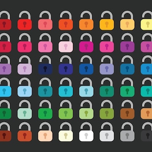 Lock & Key Clip Art Set, PNG, SVG, VECTOR, Padlock, Open Lock, Closed ...