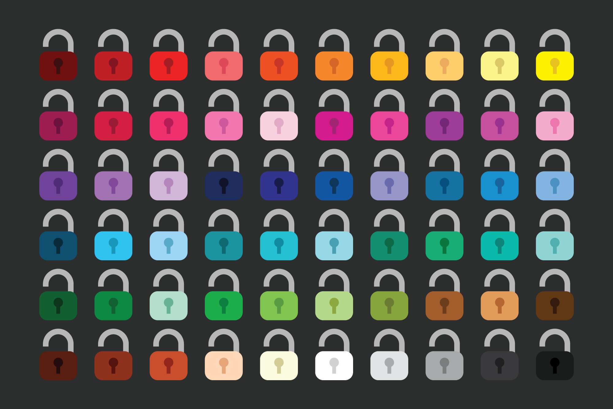Lock & Key Clip Art Set PNG SVG VECTOR Padlock Open Lock - Etsy Canada