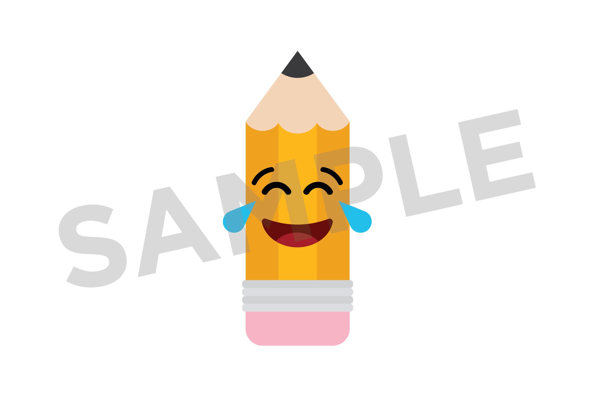 Cute Emoji Pencil Clipart, PNG, SVG, VECTOR, Happy Pencil Clipart ...