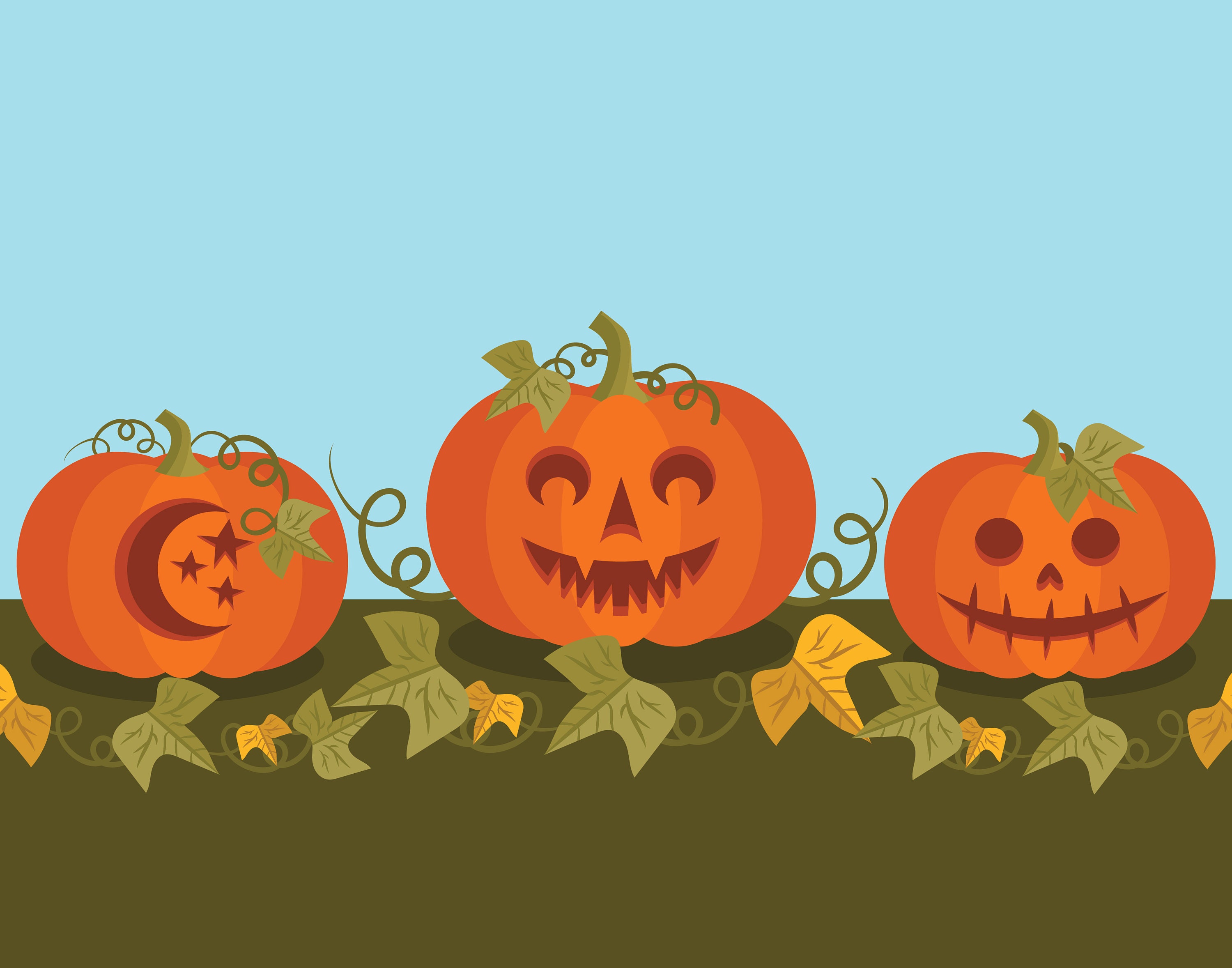 Fall Pumpkins Clip Art Set PNG SVG VECTOR Carved Halloween | Etsy
