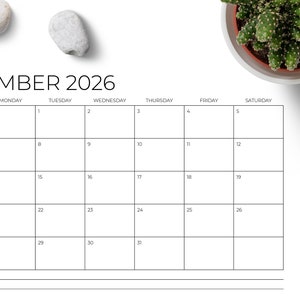 2026 11x17 Calendar Template | INSTANT DOWNLOAD | Thin Sans Serif Type ...