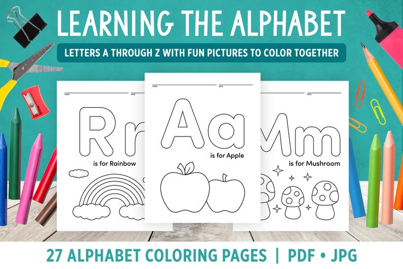 Alphabet Coloring Pages, Printable Worksheets, Preschool, Kindergarten ...