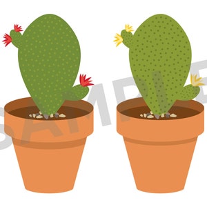 SALE Potted Cactus Clip Art, PNG, SVG, Vector, Succulent, Houseplant ...