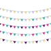 Purple Gold Pink & Teal Bunting Banner Clip Art Set, PNG, SVG, VECTOR ...