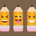 Cute Emoji Pencil Clipart, PNG, SVG, VECTOR, Happy Pencil Clipart ...