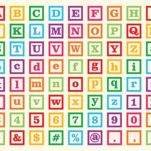 Alphabet Blocks Clip Art Set, PNG, SVG, VECTOR, Preschool Clipart ...