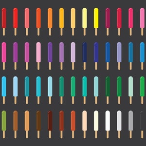 Popsicles & Ice Pops Clip Art Set, PNG, SVG, VECTOR, Dessert Clipart ...