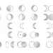 Moon Cycle Icons Clip Art Set, PNG, SVG, VECTOR, Black, White, Silver ...