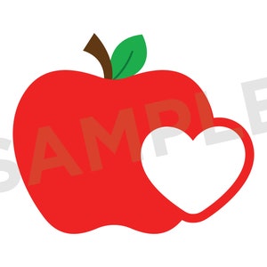 Apples & Hearts Clipart Set, PNG, SVG, VECTOR, Apple Svg, Apple Graphic ...