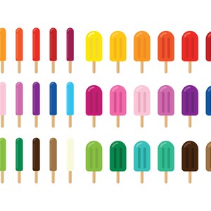 Popsicles & Ice Pops Clip Art Set, PNG, SVG, VECTOR, Dessert Clipart ...