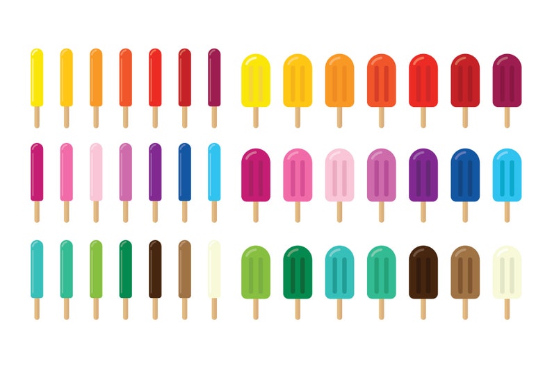 Popsicles & Ice Pops Clip Art Set, PNG, SVG, VECTOR, Dessert Clipart ...