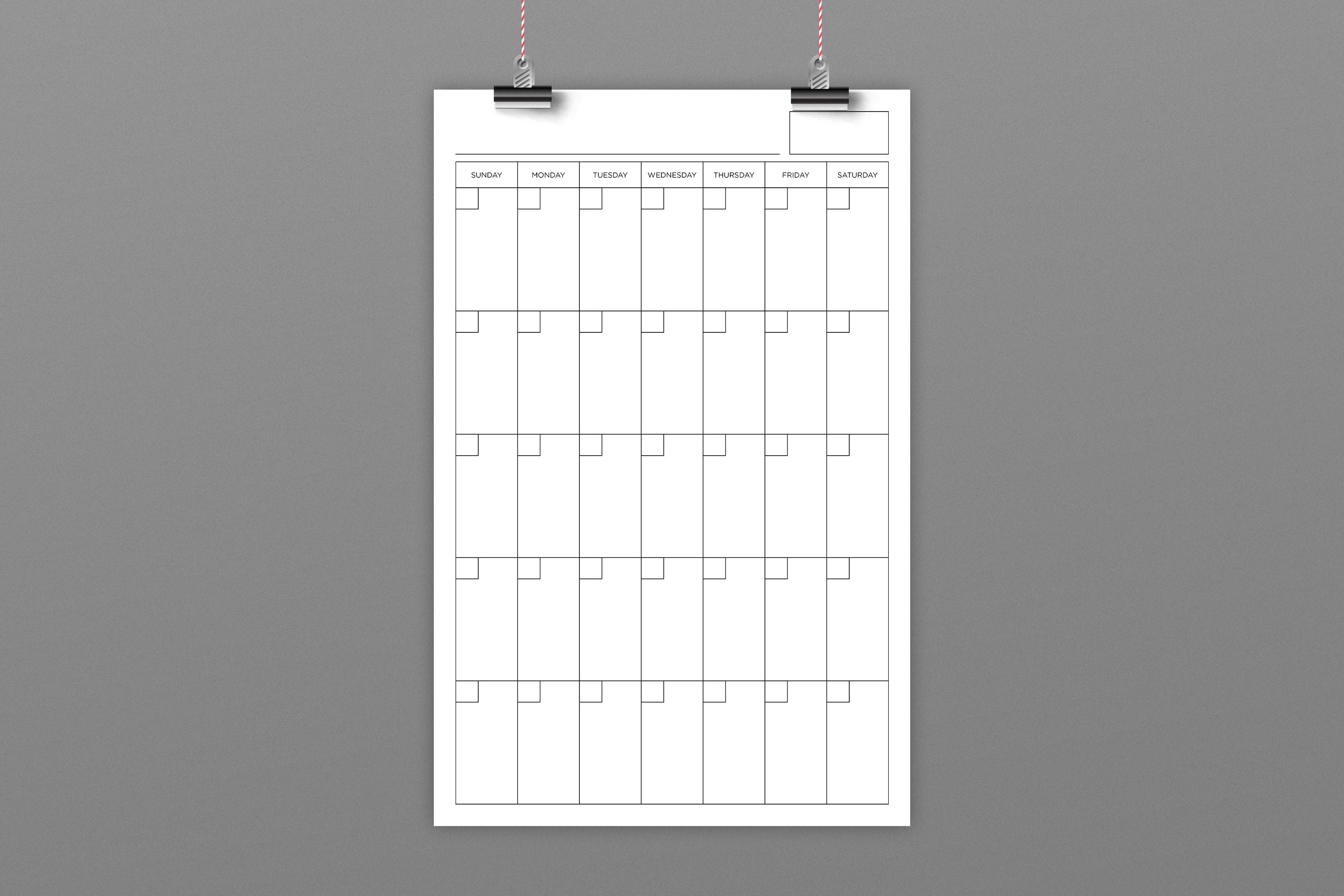 11x17 Inch Vertical Blank Calendar, Planner Calendar, 11" X 17 ...